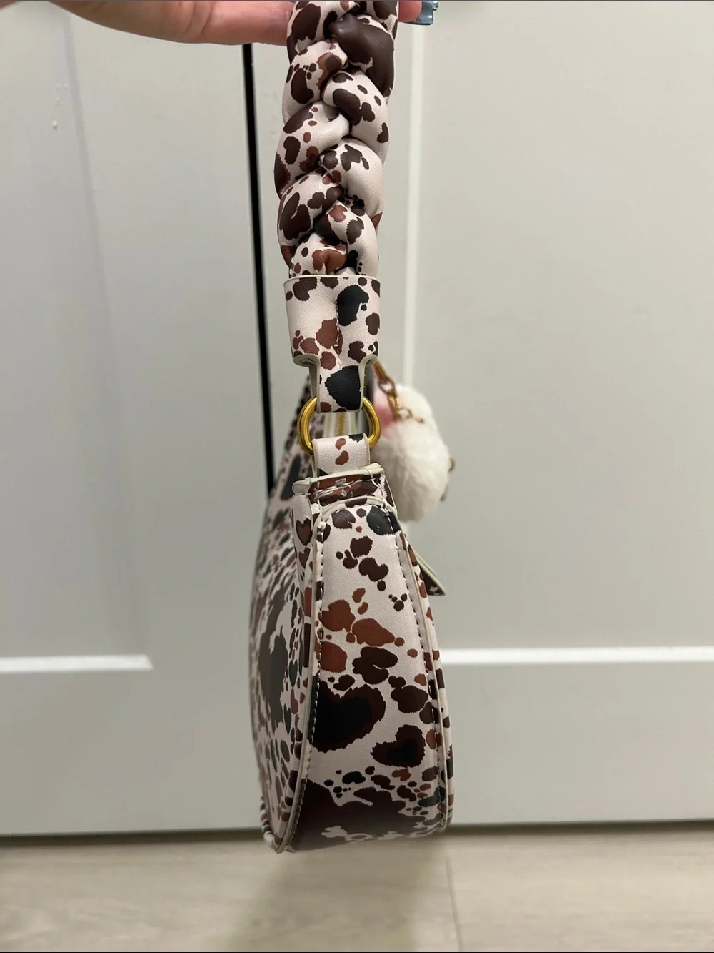 Betsey Johnson | Bags | Betsey Johnson Nwt Brown Cow Print Crescent ...